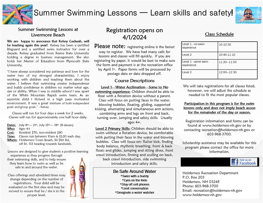 Holderness Recreation Department - Announcements